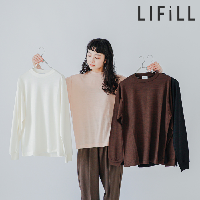 LIFiLL リフィル SUPER140'S ウール ロングスリーブ Tシャツ WOOLISH LONGSLEEVE TEE lf021-07 ...